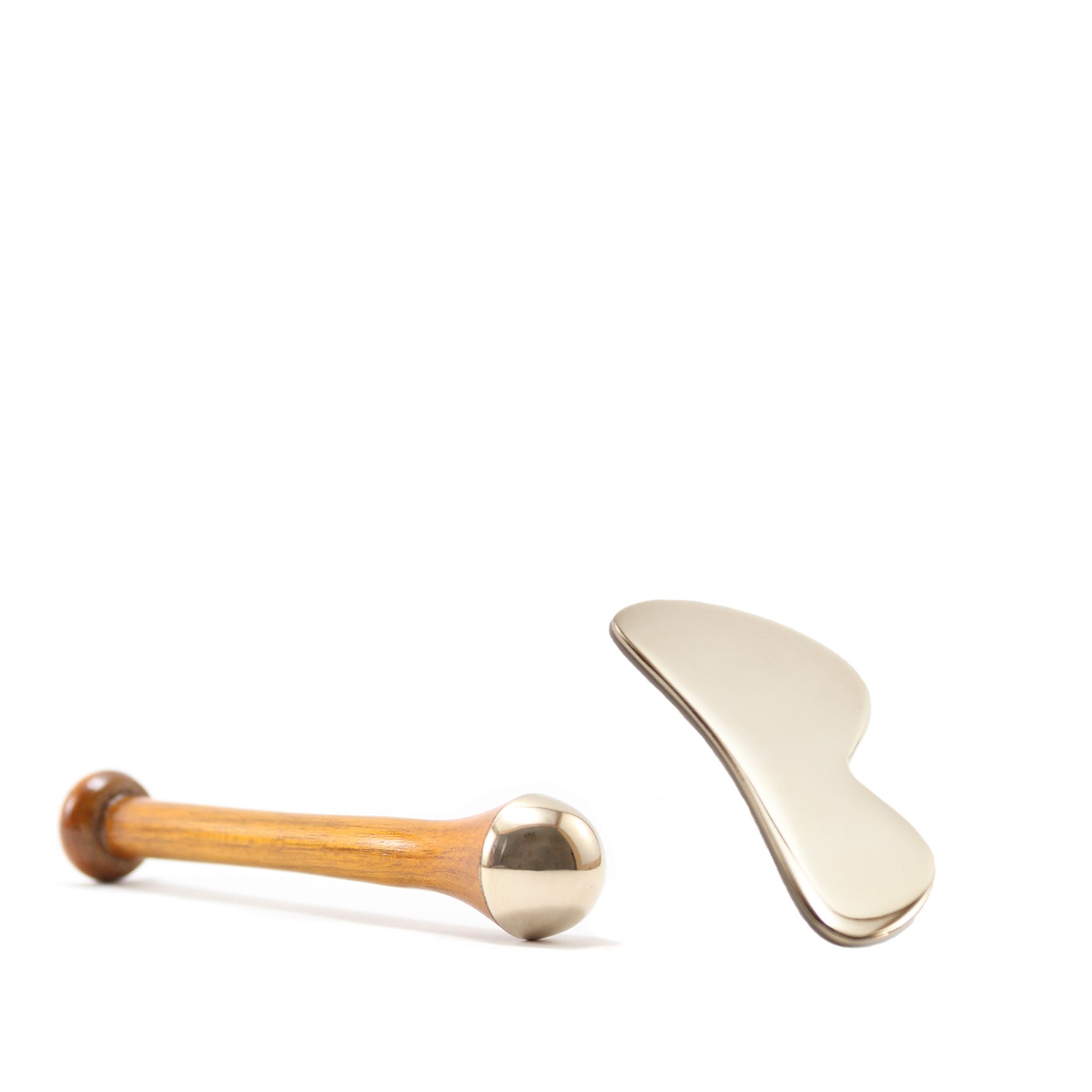 Gift set Kansa Gua Sha in the shape of a B and Marma Thin Wand
